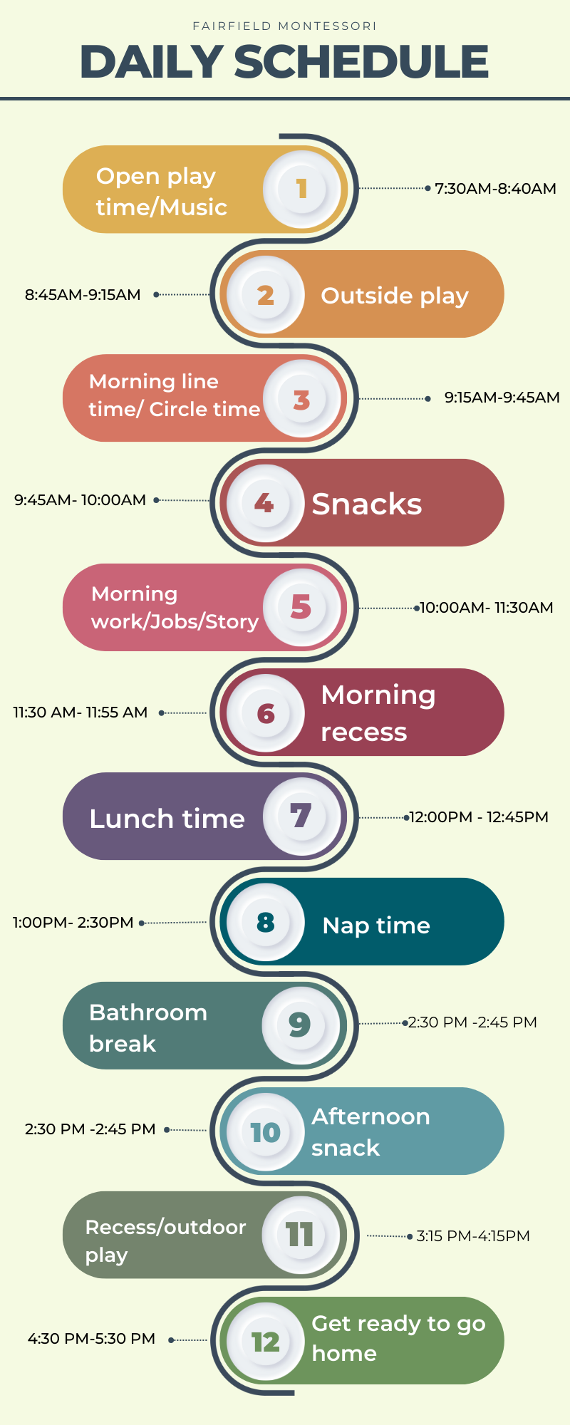 Daily Schedule - Fairfield Montessori Preschool